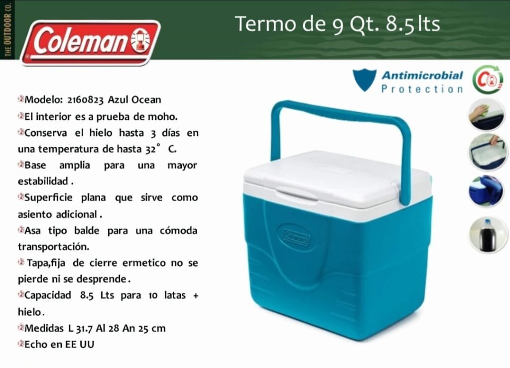 Termo Hielera 9 qt (8.5 litros) especial Sector salud - Coleman Mexico